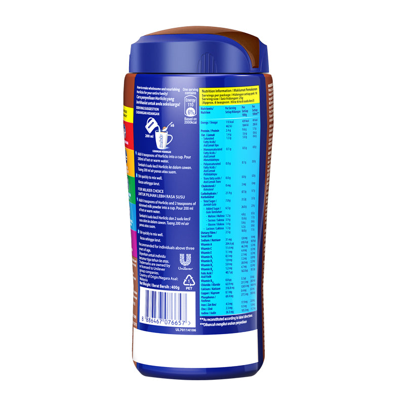 Horlicks 3 in 1 Instant Malted Drink - Chocolate 400g – Grocery Owl