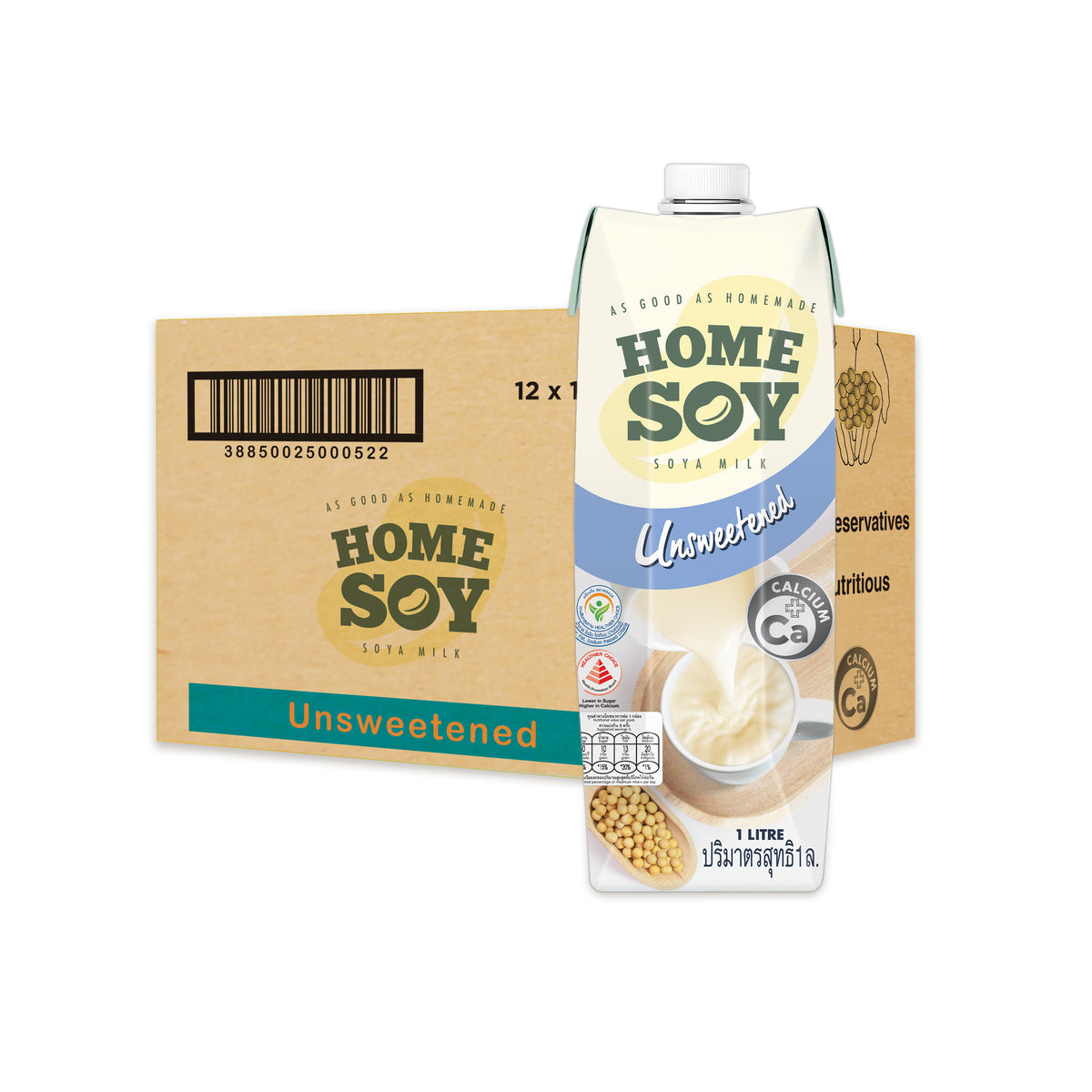 Homesoy Soya Milk - Unsweetened 1Ltr x 12 Packs (Carton) – Grocery Owl
