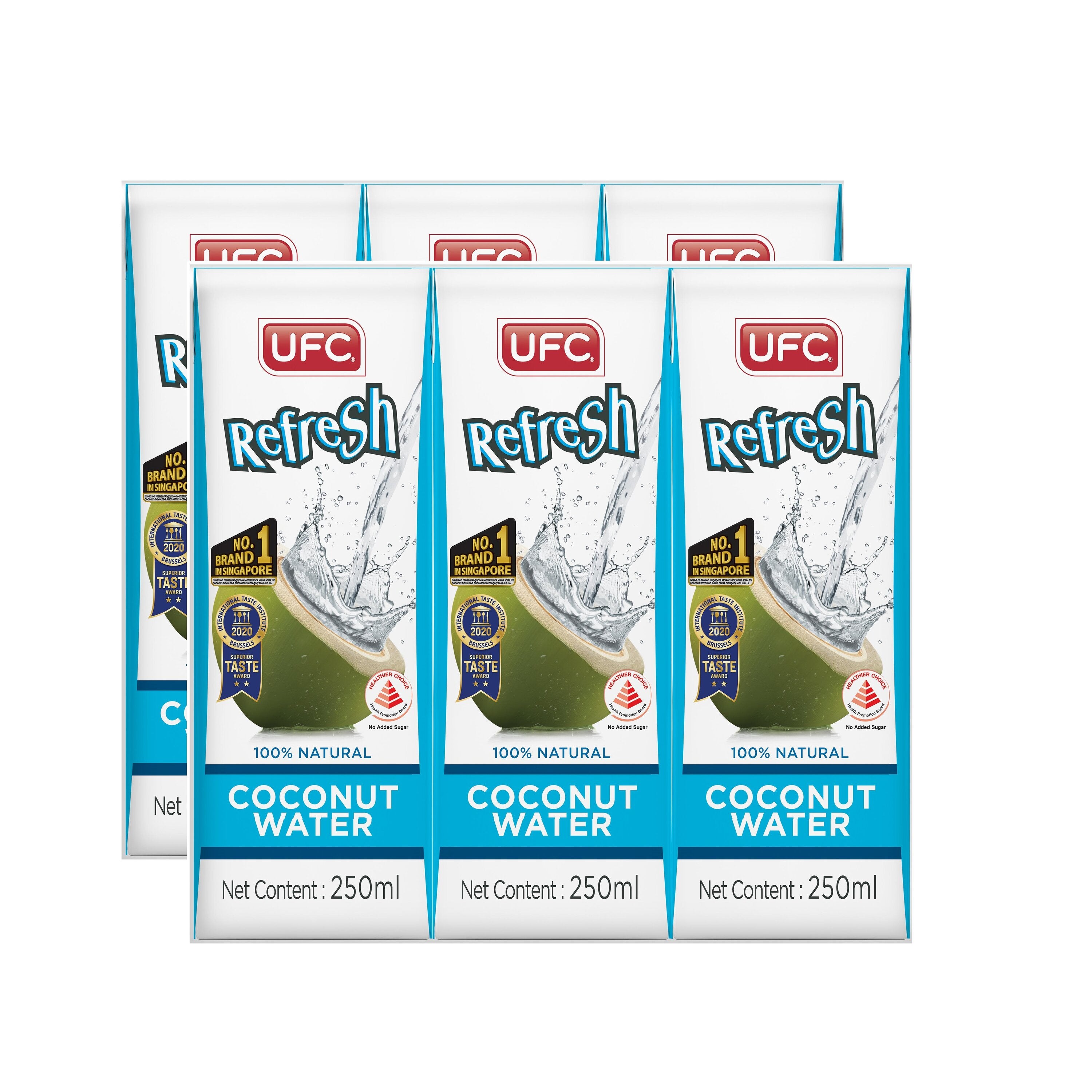 UFC Refresh Coconut Water 250ml x 6 packs | Grocery Owl Singapore